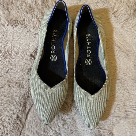 Rothy's | Shoes | Rothys The Flat Flax Gray Birdseye Electric Blue ...